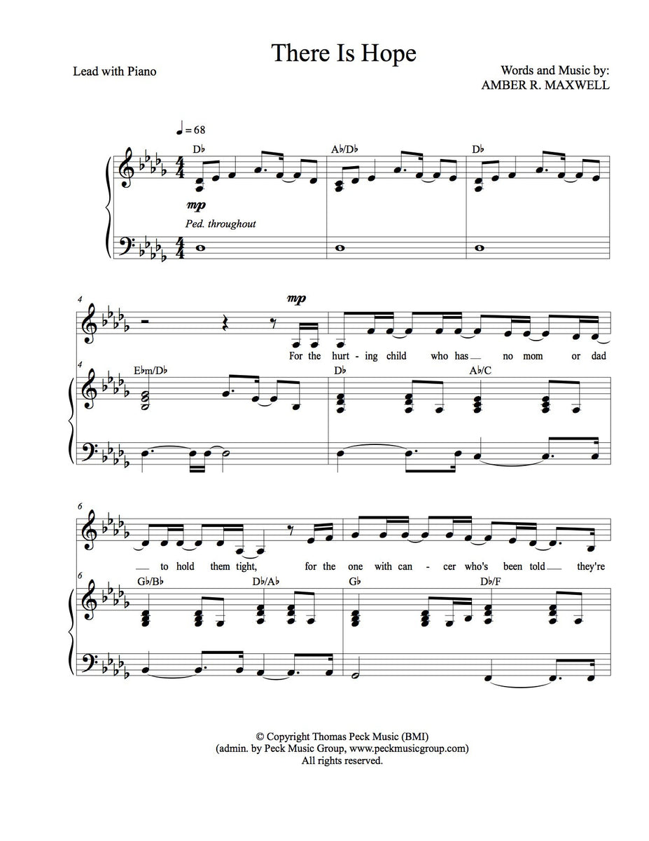 There Is Hope - Sheet music| Peck Music Publishing