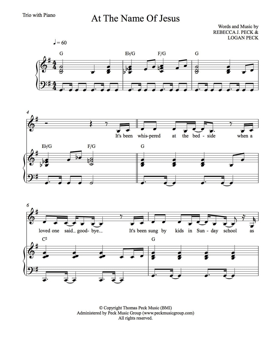 At The Name Of Jesus - Sheet Music| Peck Music Publishing