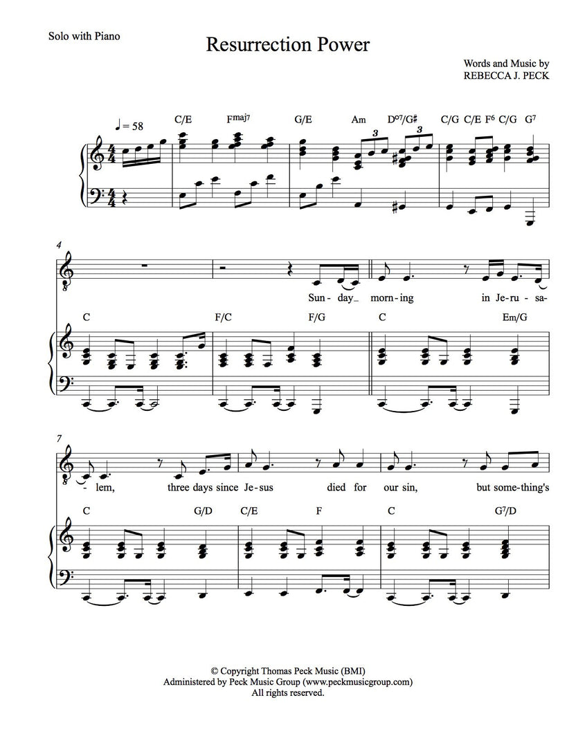 Resurrection Power - Sheet music| Peck Music Publishing