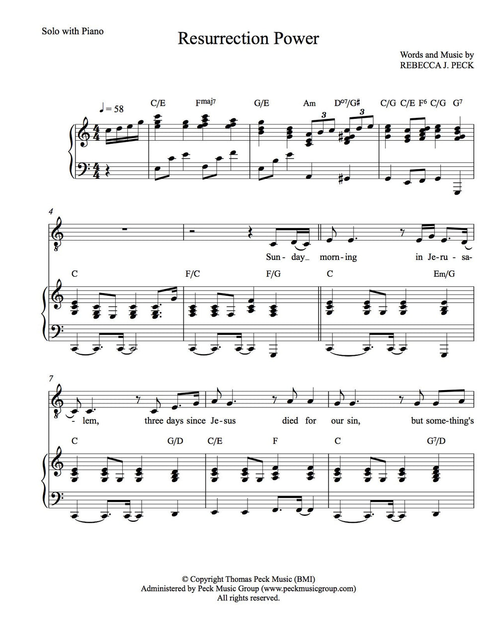 Resurrection Power - Sheet music| Peck Music Publishing