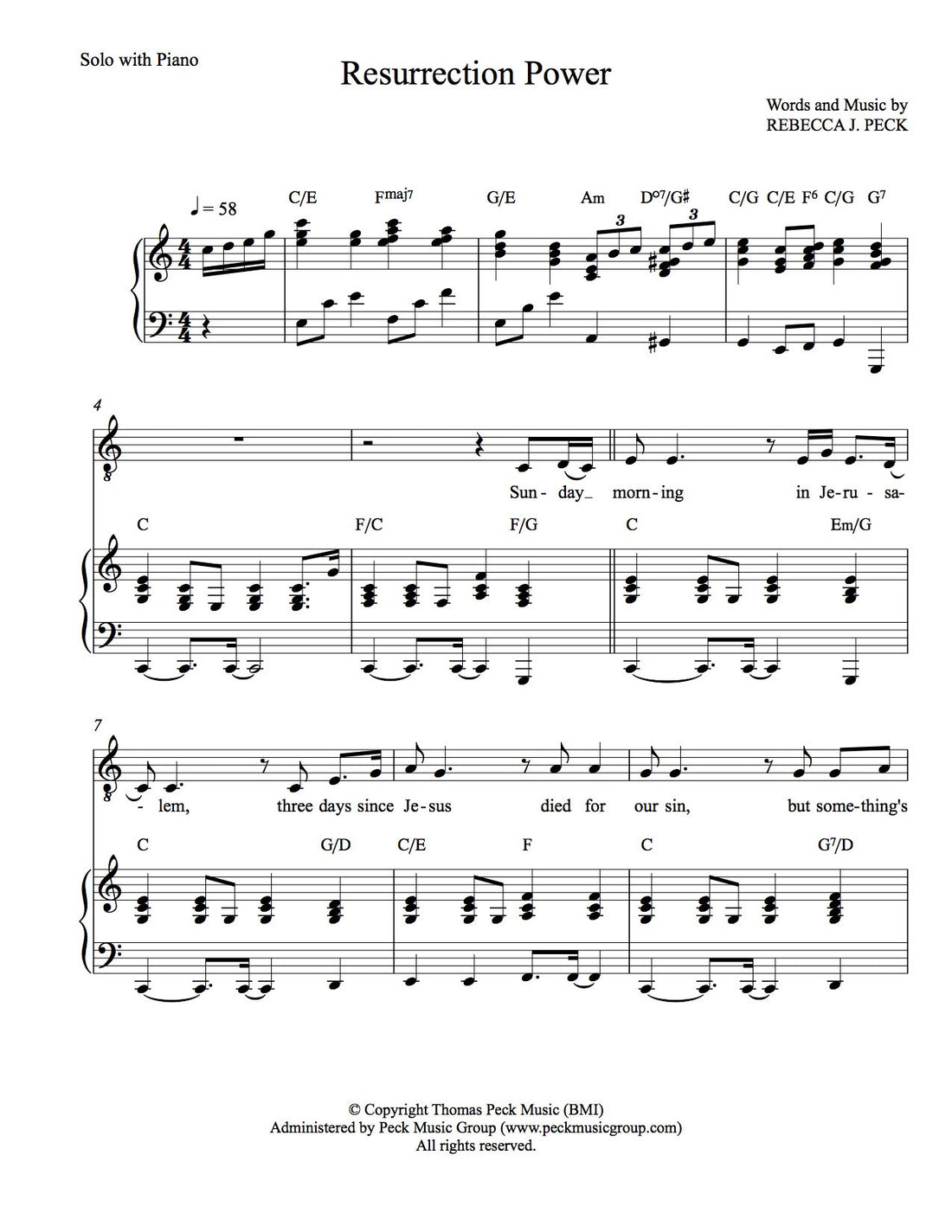 Resurrection Power - Sheet music| Peck Music Publishing