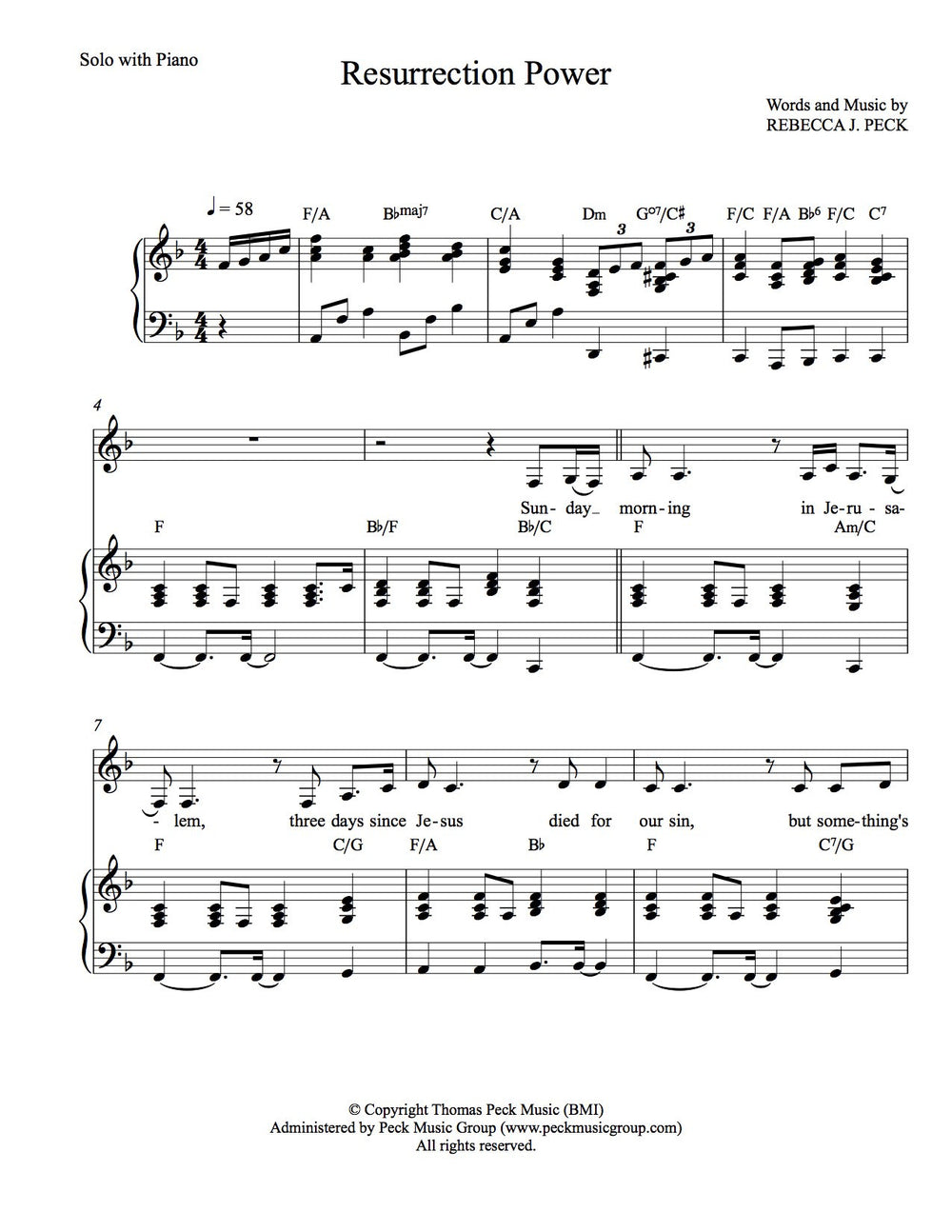 Resurrection Power - Sheet music| Peck Music Publishing