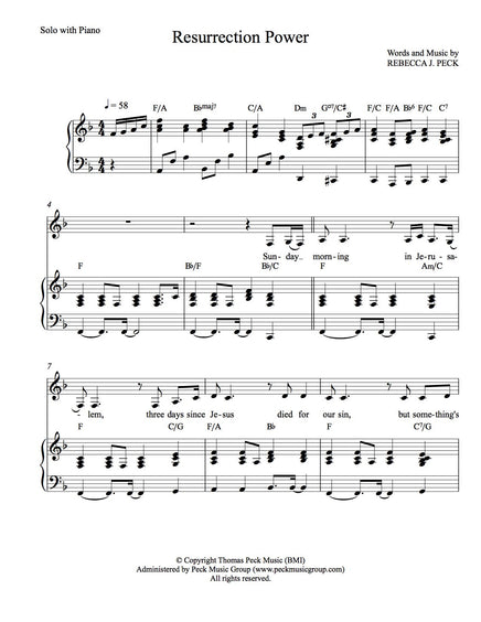 Resurrection Power - Sheet music| Peck Music Publishing