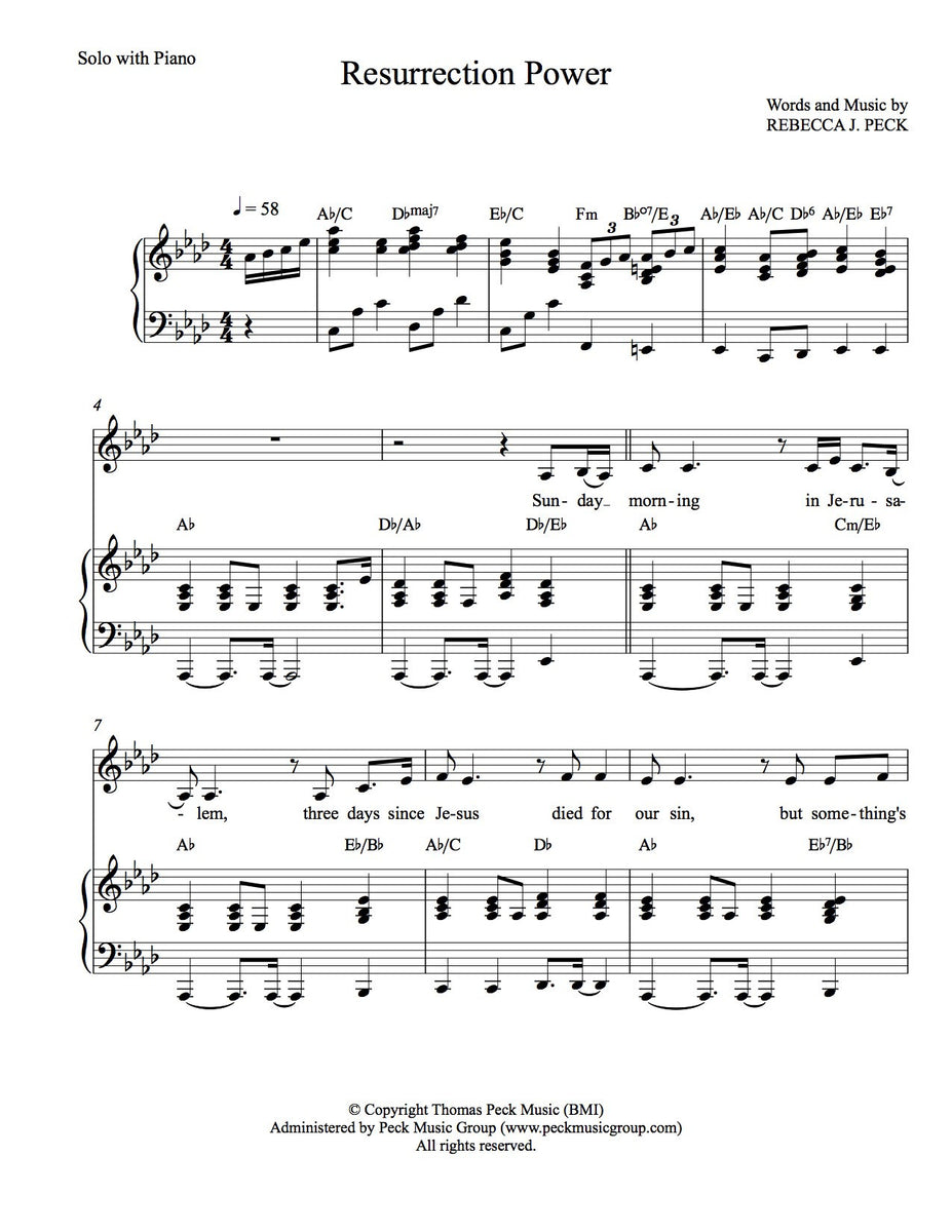 Resurrection Power - Sheet music| Peck Music Publishing