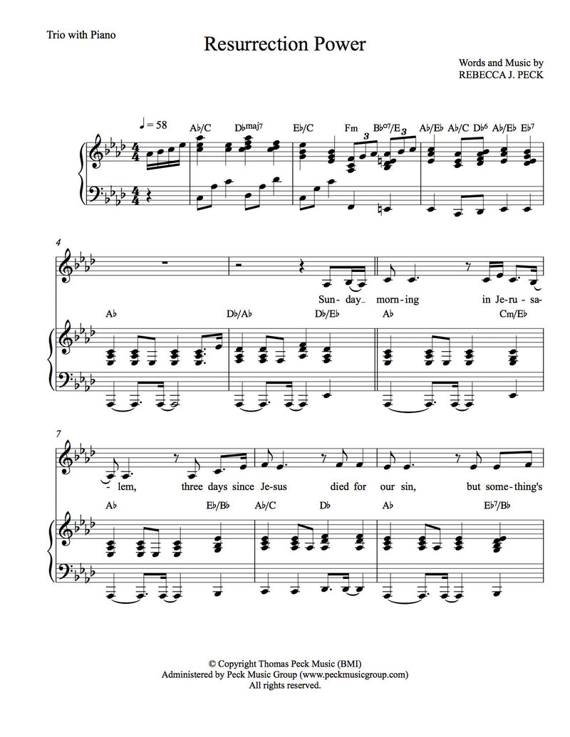 Resurrection Power - Sheet music| Peck Music Publishing
