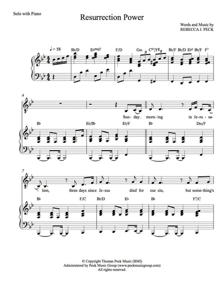Resurrection Power - Sheet music| Peck Music Publishing