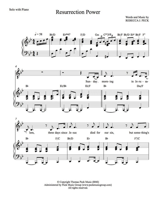 Resurrection Power - Sheet music| Peck Music Publishing