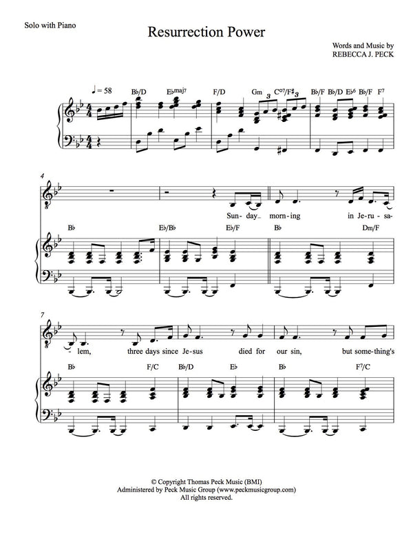 Resurrection Power - Sheet music| Peck Music Publishing