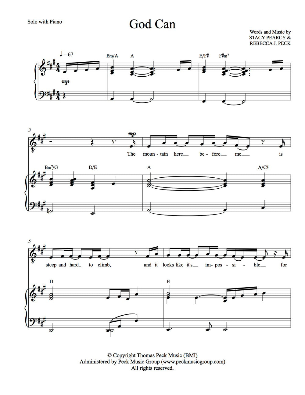 God Can - sheet music - Digitally Delivered PDF| Peck Music Publishing