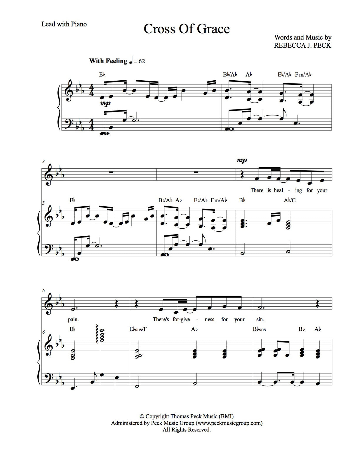 Cross Of Grace - Sheet music| Peck Music Publishing